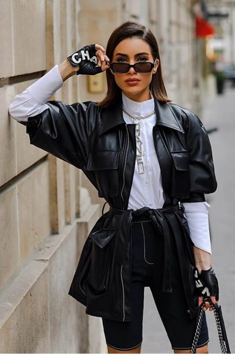 Stylish leather spring outfits 2024-2025 - Secretita