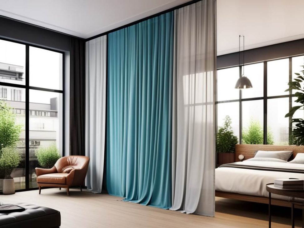 10 Ways to Divide a Room with Curtains and Blinds - Secretita